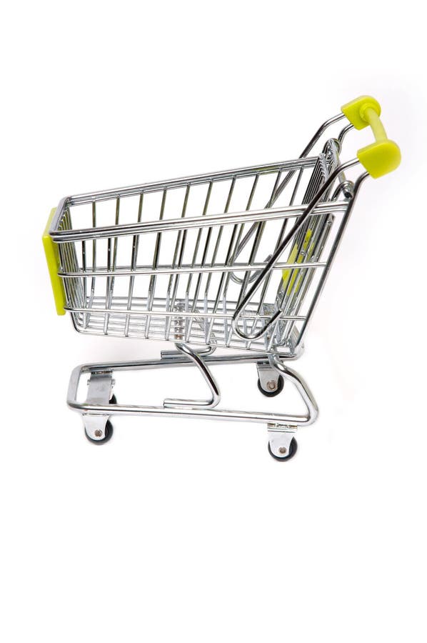 Shopping Trolley. Side View Stock Image - Image of business, chrome ...