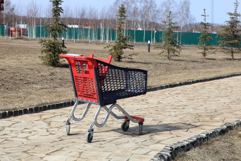 Shopping Trolley on the Track Stock Image - Image of customized ...