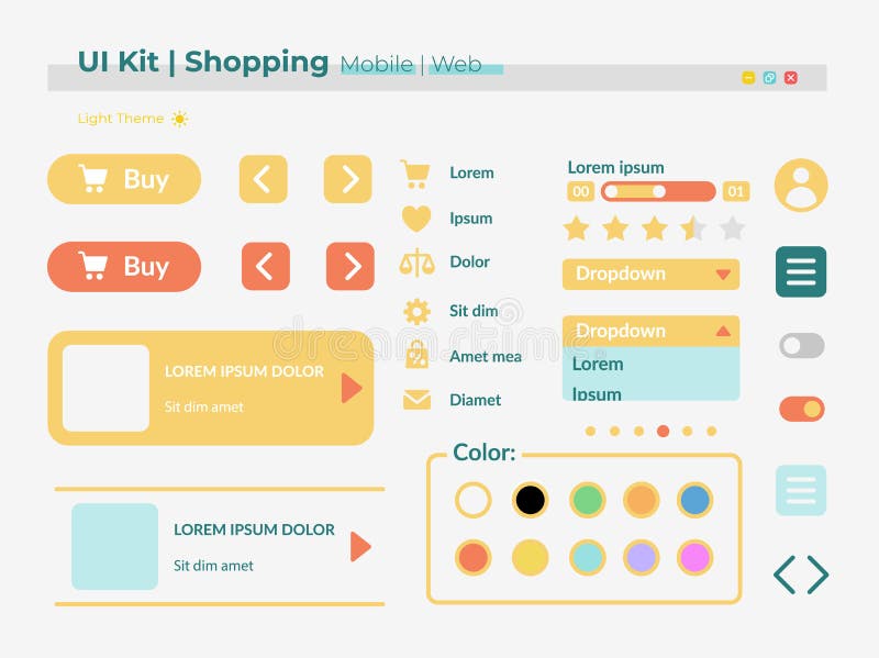 Buyer Account UI Elements Kit Stock Vector - Illustration of button ... Buyer Account UI Elements Kit Stock Vector - Illustration of button ...