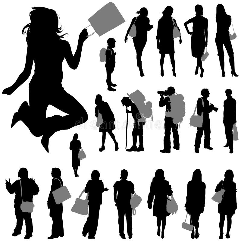 Collection Of Model Woman Vector Stock Vector Illustration Of Fashion
