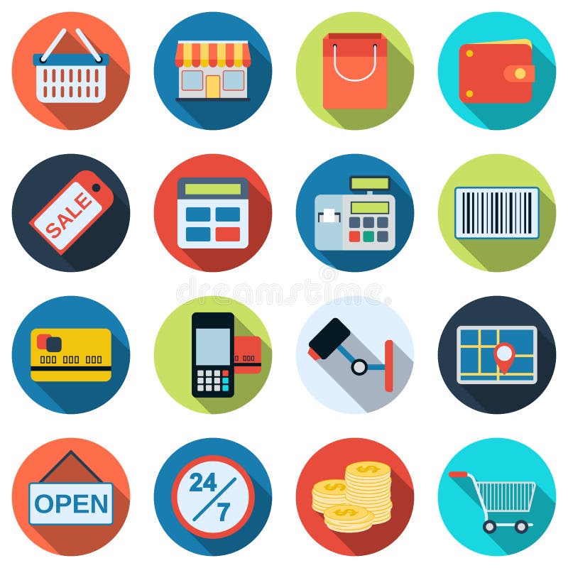 Shopping vector icons stock vector. Illustration of commerce - 49748718