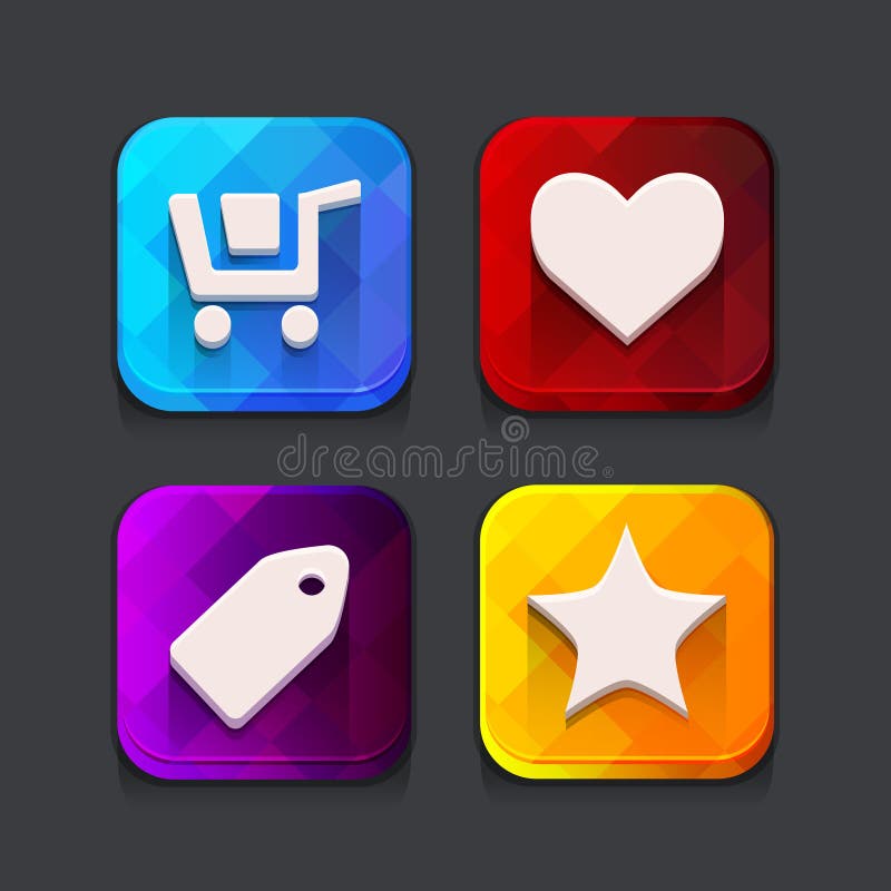 Shopping Web Icons Collection Stock Illustration - Illustration of site ...