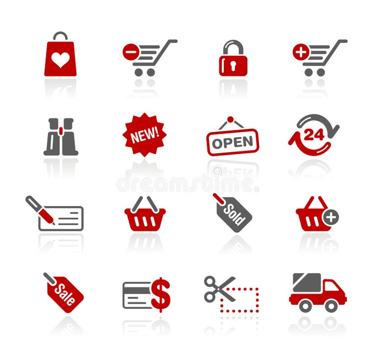 Shopping Web Icons // Redico Series Stock Vector - Illustration of ...