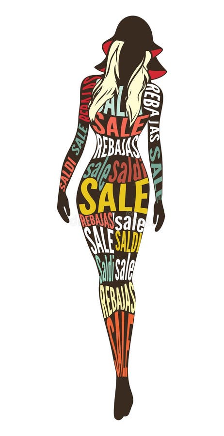 Woman Silhouette in Shopping Stock Vector - Illustration of gift ...