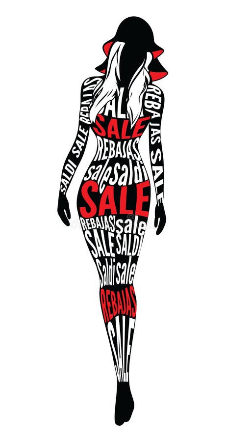 Woman Silhouette in Shopping Stock Vector - Illustration of gift ...