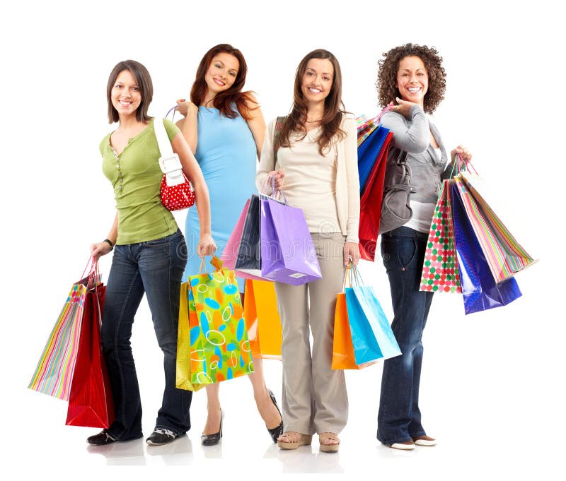 Shopping women stock image. Image of fashion, young, group - 11846859
