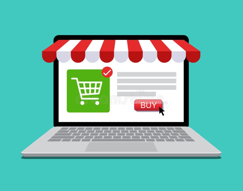 Online Shopping Store Shop on Laptop Screen, E-Commerce Business ...