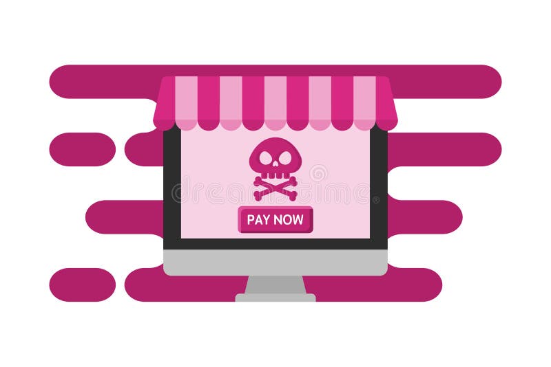 Concept of Online Shopping Scam. Flat Style Illustration Stock Vector ...