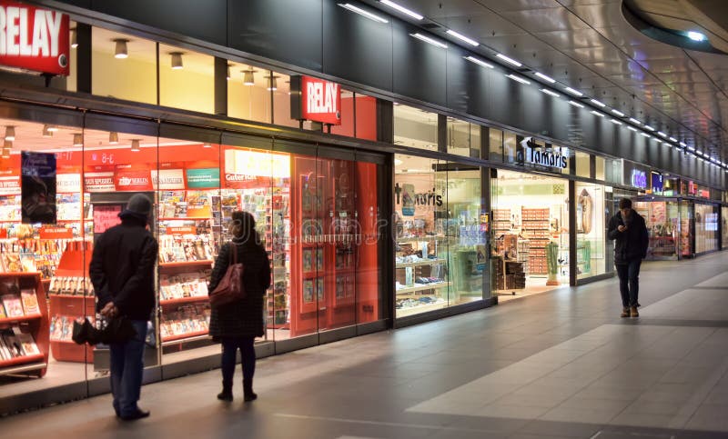 Shops Indoor Railway Station Editorial Stock Image - Image of business ...