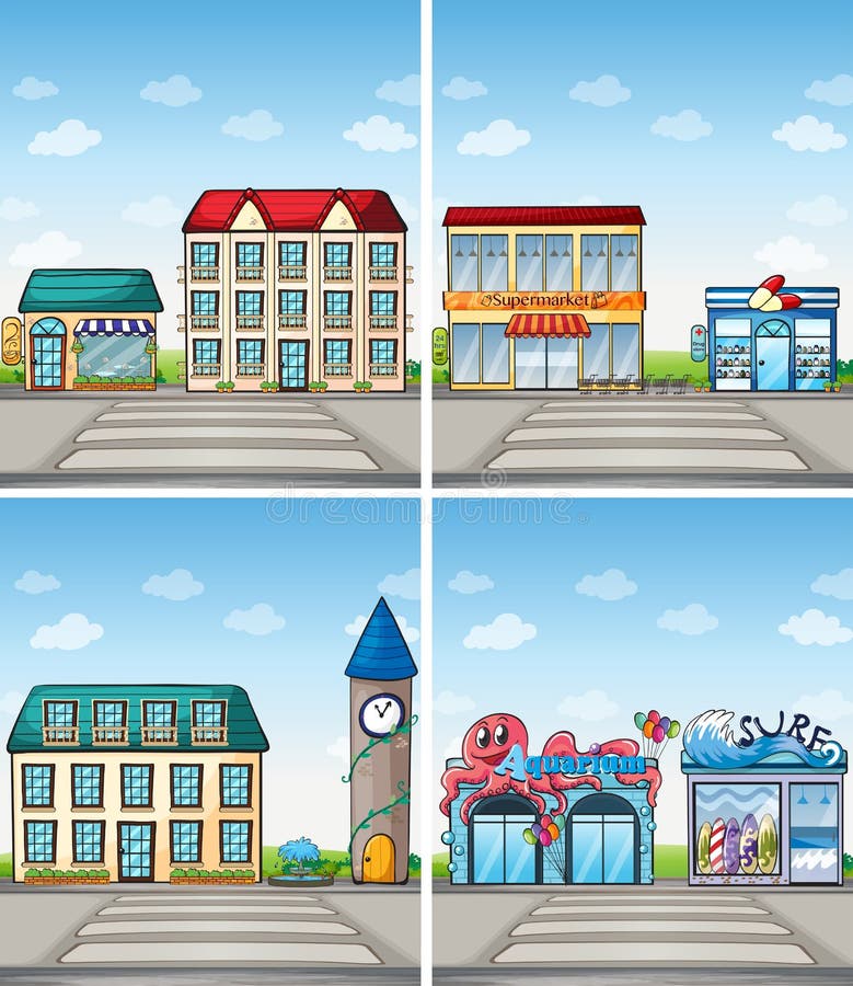 Cartoon Street Shops Stock Illustrations – 781 Cartoon Street Shops ...