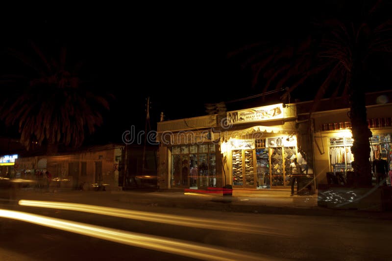 Shops at night, Ethiopia editorial stock image. Image of ethiopia ...