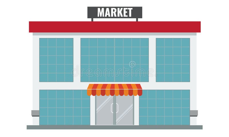 Shops and Stores Icon in Flat and Solid Color Design Style. Vector ...