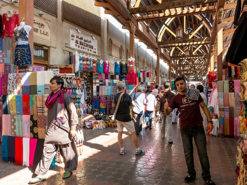 Shops in Textile Souk in Bur Dubai Editorial Image - Image of souq ...