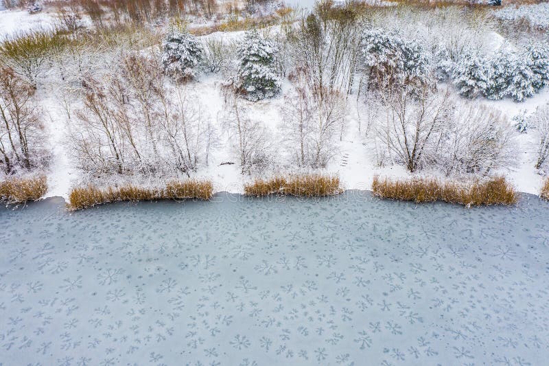 Shore Area at a Lake - Wintry Scenery - with a Bizarre Ice Structure on ...