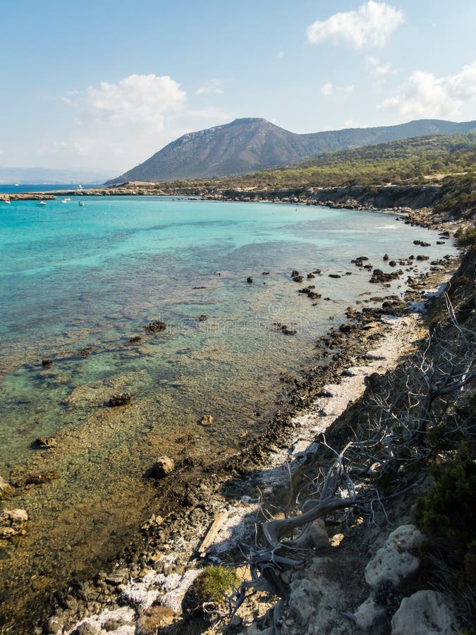 Shoreline of Blue Lagoon at Akamas, Cyprus Stock Image - Image of ...
