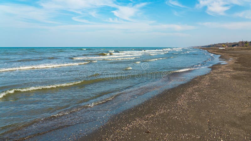 Shore of the Caspian Sea in Northern Azerbaijan. Nabran Area Stock ...