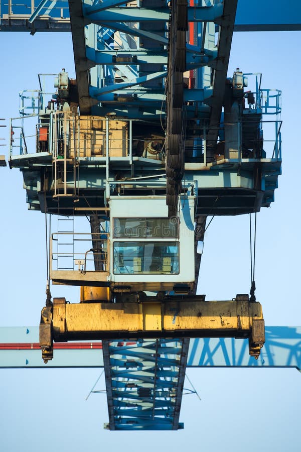 Shore Crane Lifts Container during Cargo Operation in Port Stock Photo ...