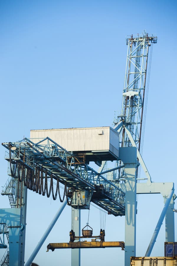 Shore Crane Loading Containers In Freight Ship Stock Photo - Image of ...