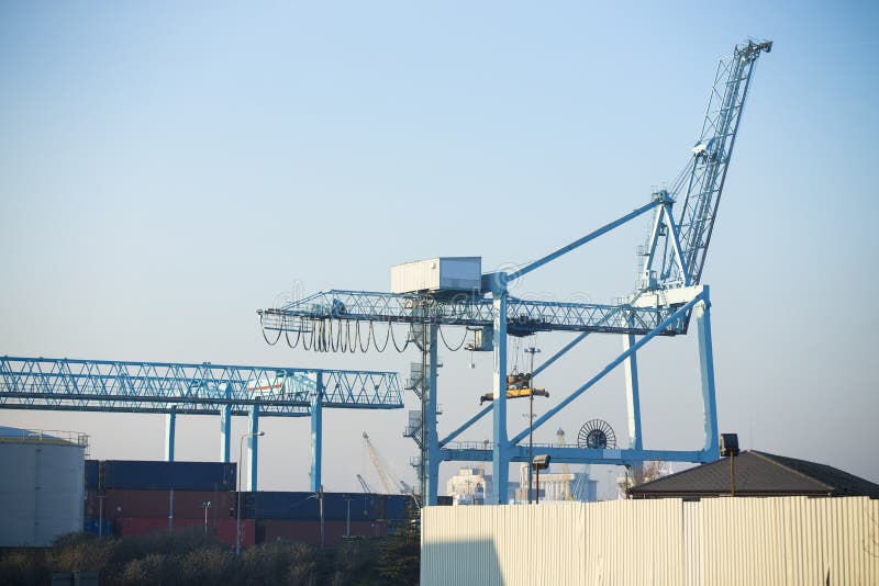 Shore Crane Loading Containers Stock Photo - Image of loading, global ...