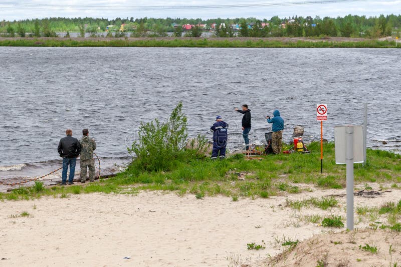 On the Shore of the Diver Support Group during the Diving Operations ...
