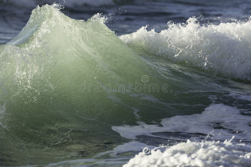 Shore Dump Wave a Foamy Wave Pitching Out on To the Shore Stock Photo ...