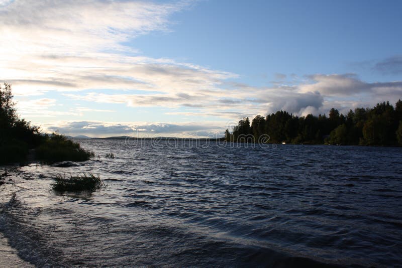 A Shore of the Huge Imandra Lake Stock Photo - Image of mountain, tree ...