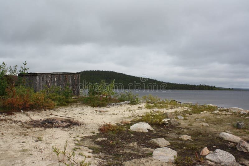 A Shore of the Huge Imandra Lake Stock Image - Image of moss, water ...