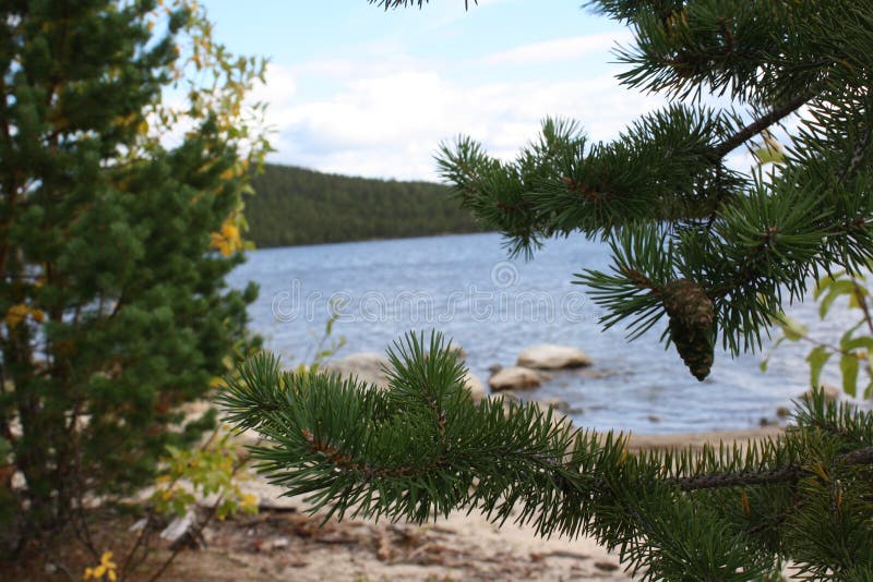A Shore of the Huge Imandra Lake Stock Photo - Image of snone ...