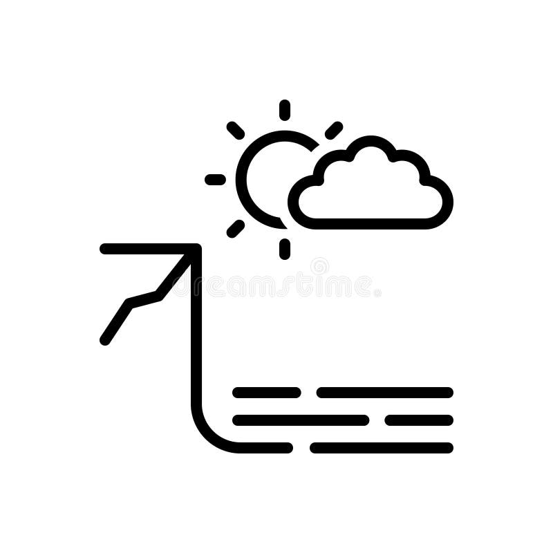 Black Line Icon for Shore, Basis and Riverbank Stock Vector ...