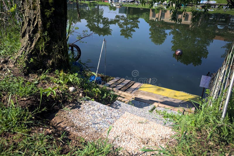 Shore of an Inlet in a Park Stock Image - Image of bright, pond: 315364781