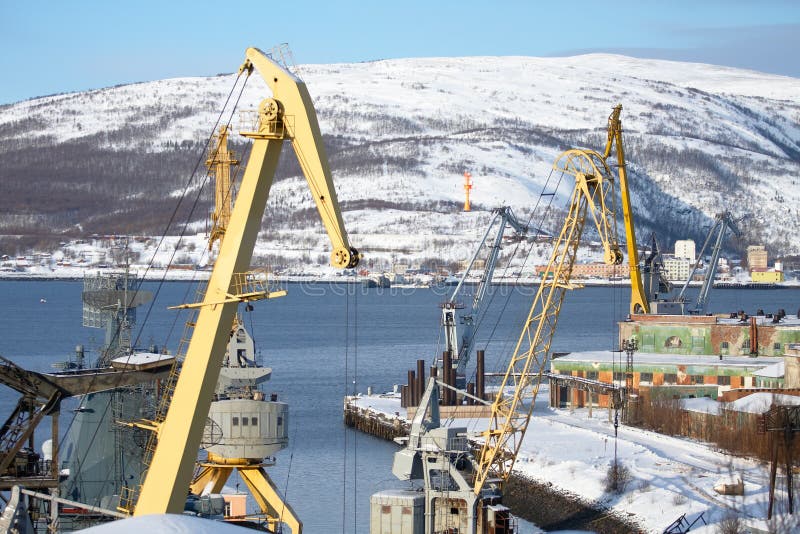 Shore of Kola Bay stock photo. Image of winter, gulf - 18079874