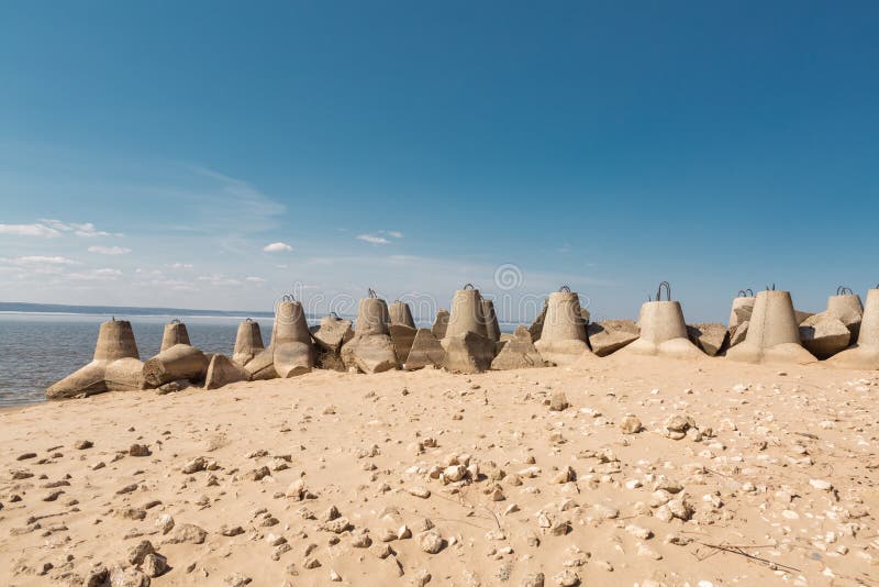 Shore Protection Structures, Tetrapods Stock Image - Image of ocean ...
