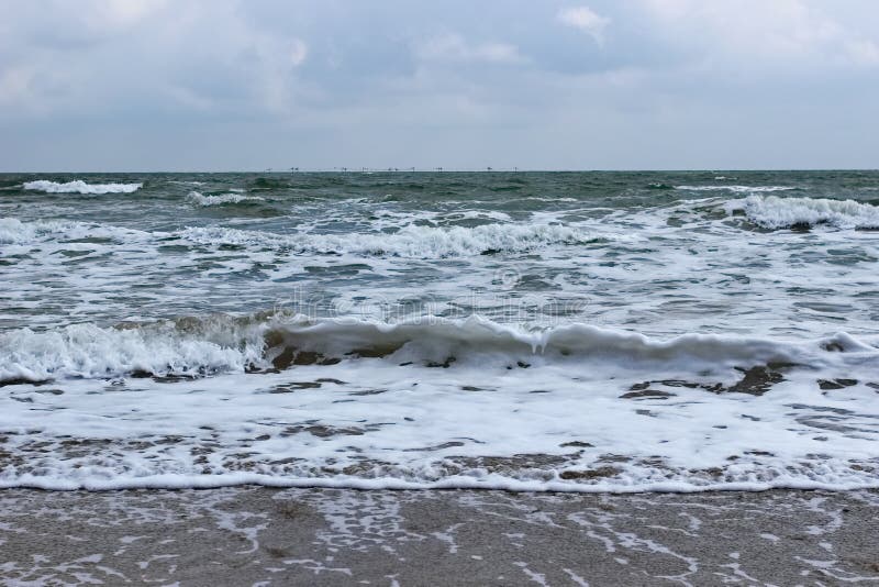 Shore Sea Surf stock image. Image of coast, stones, evening - 193311021