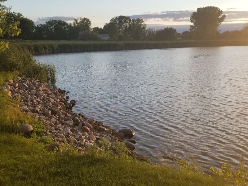 The Shore stock image. Image of minnesota, traverse, rocks - 95353523