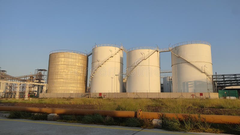 Shore Storage Tank To Holding Wheat Grain before Processing Stock Photo ...
