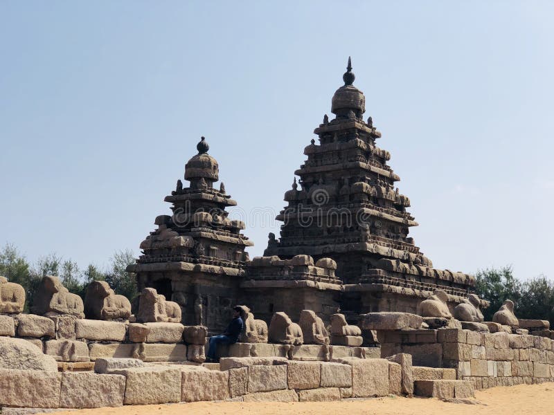 Shore Temple in Mahabalipuram, Tamilnadu Stock Image - Image of blue ...