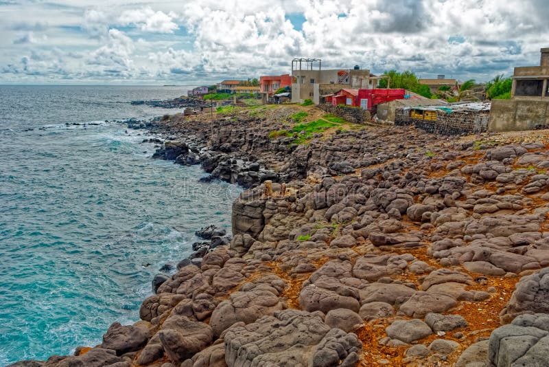 Shore of Tiny Island of NGor in Atlantic Ocean Stock Photo - Image of ...