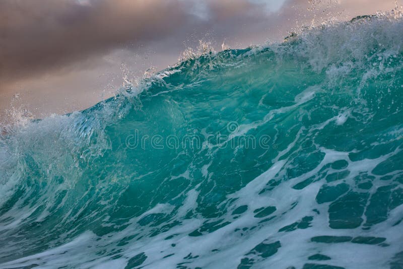 Shorebreak Wave at Sunset Time Stock Image - Image of summer, liquid ...