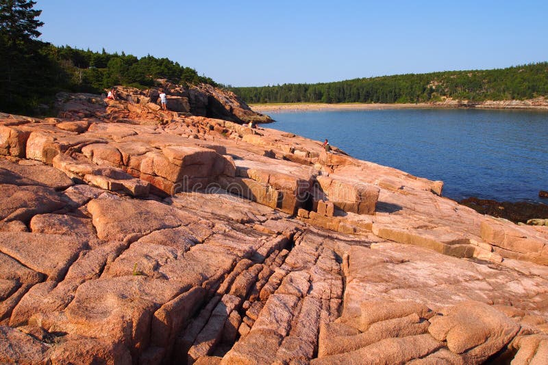 Shoreline at Acadia National Park Stock Photo - Image of ocean, sealine ...