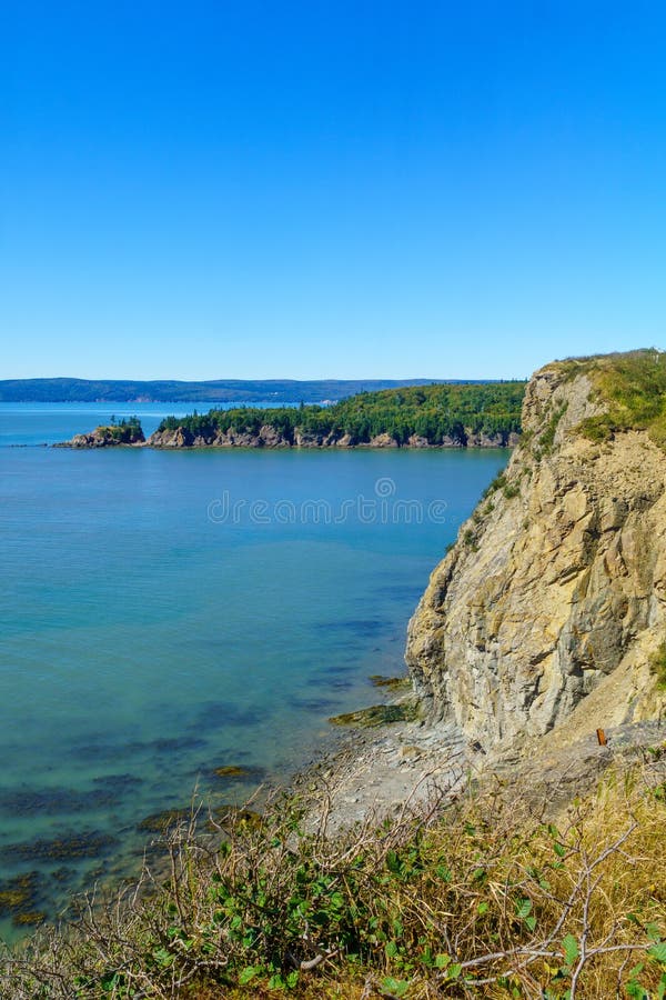 Shoreline and Cliffs in Cape Enrage, New Brunswick Stock Photo - Image ...