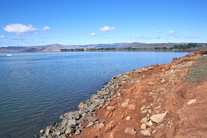 Shoreline Depicting Drop in Level of Midmar Dam Stock Image - Image of ...