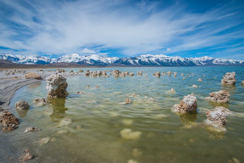 Mono lake Rock Formations stock image. Image of mountains - 55037635