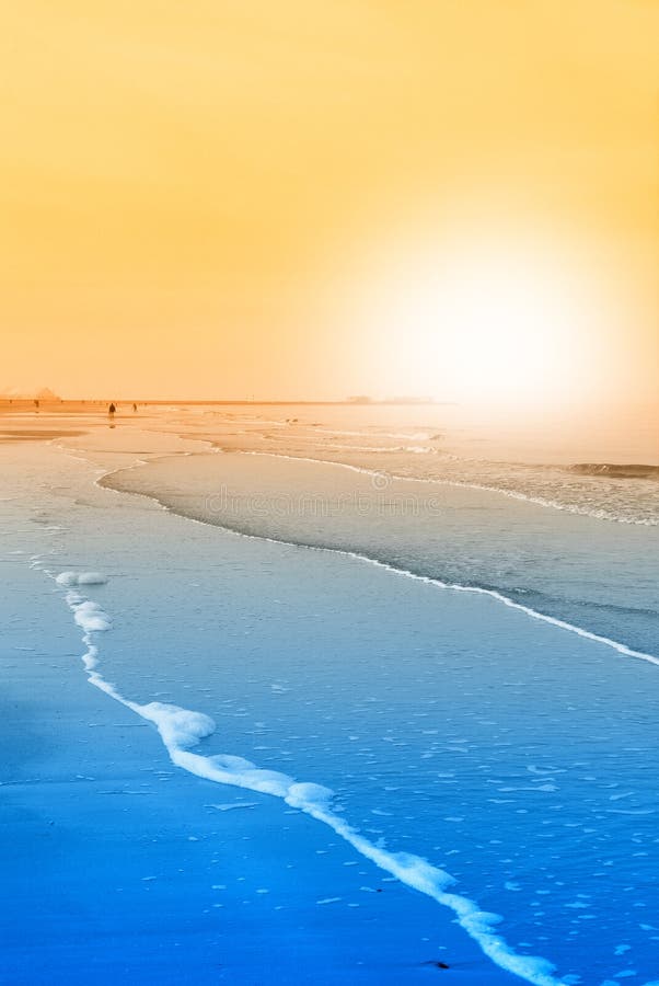 Shoreline in the morning stock image. Image of reflection - 34784953