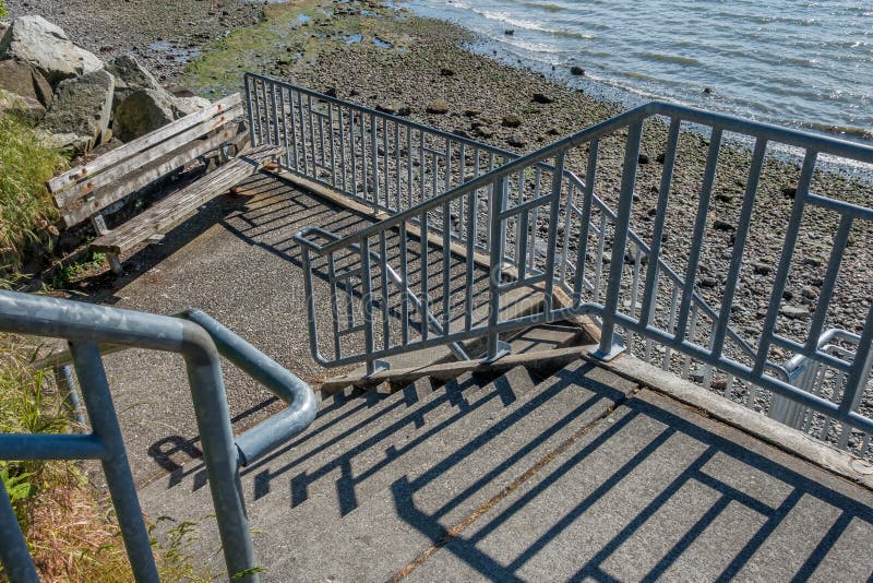 Shoreline Stairs 2 stock photo. Image of outdoors, water - 94085390