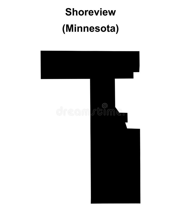 Shoreview outline map stock vector. Illustration of region - 357451392