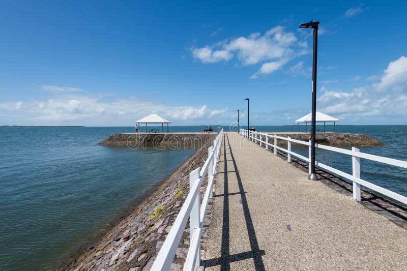 Shorncliffe Pier Walkway and View Stock Image - Image of water ...