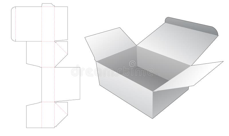 Short box die cut template stock vector. Illustration of cardboard ...