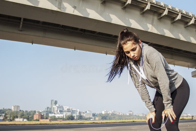 Short Break from Running stock photo. Image of training - 75236010