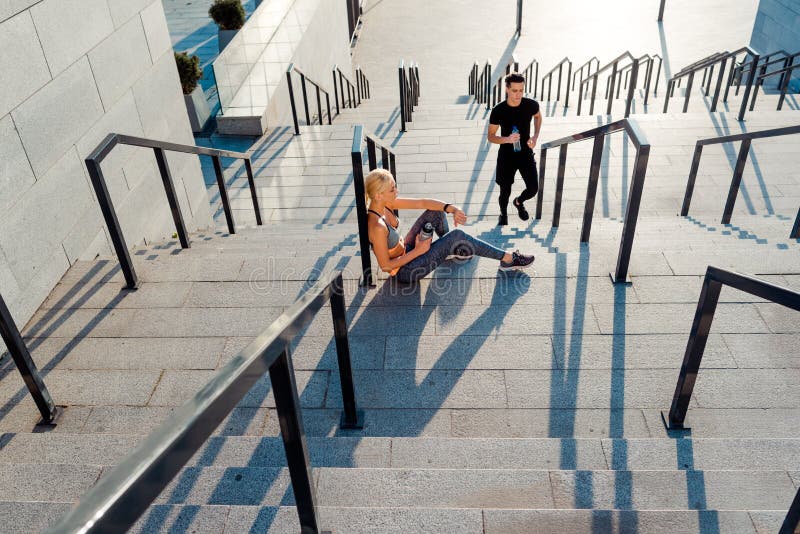 Short Break from Running Workout Stock Image - Image of fitness, slim ...