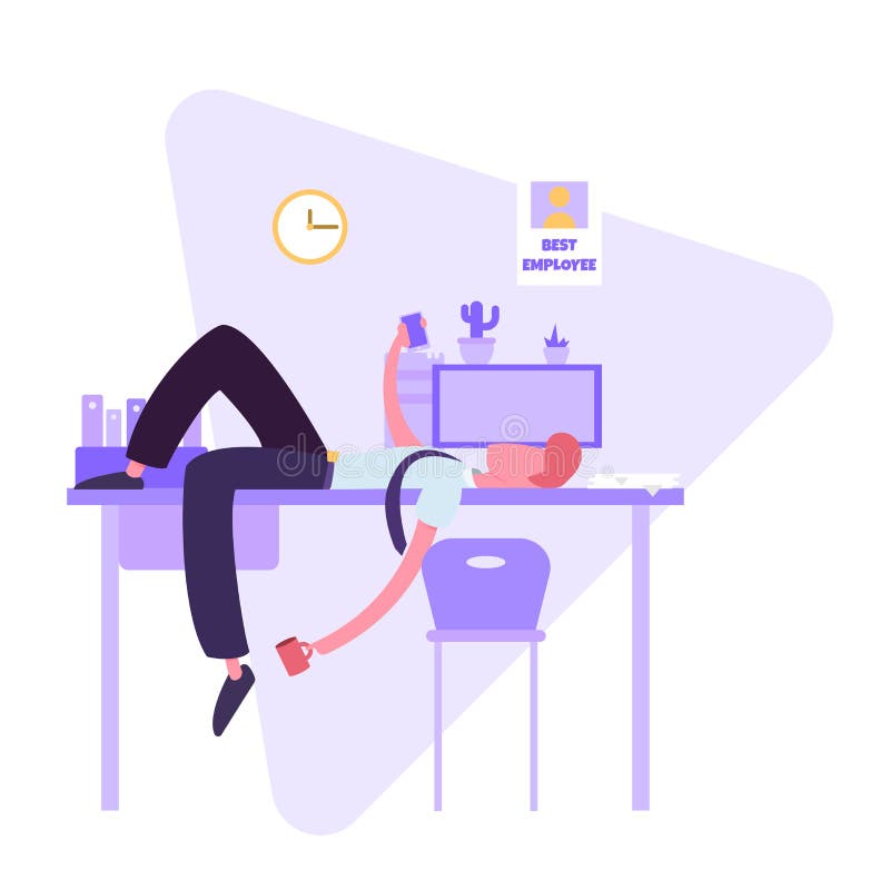 Short Break in the Workplace Stock Illustration - Illustration of chair ...